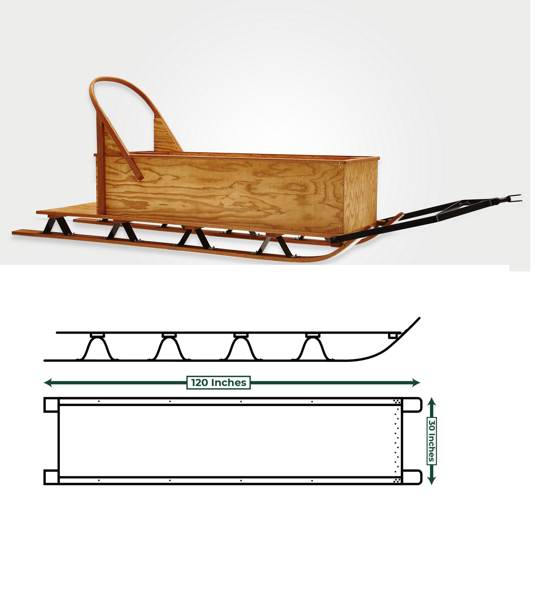 Box-Freight Sled | Northern Toboggan Wooden Sleds